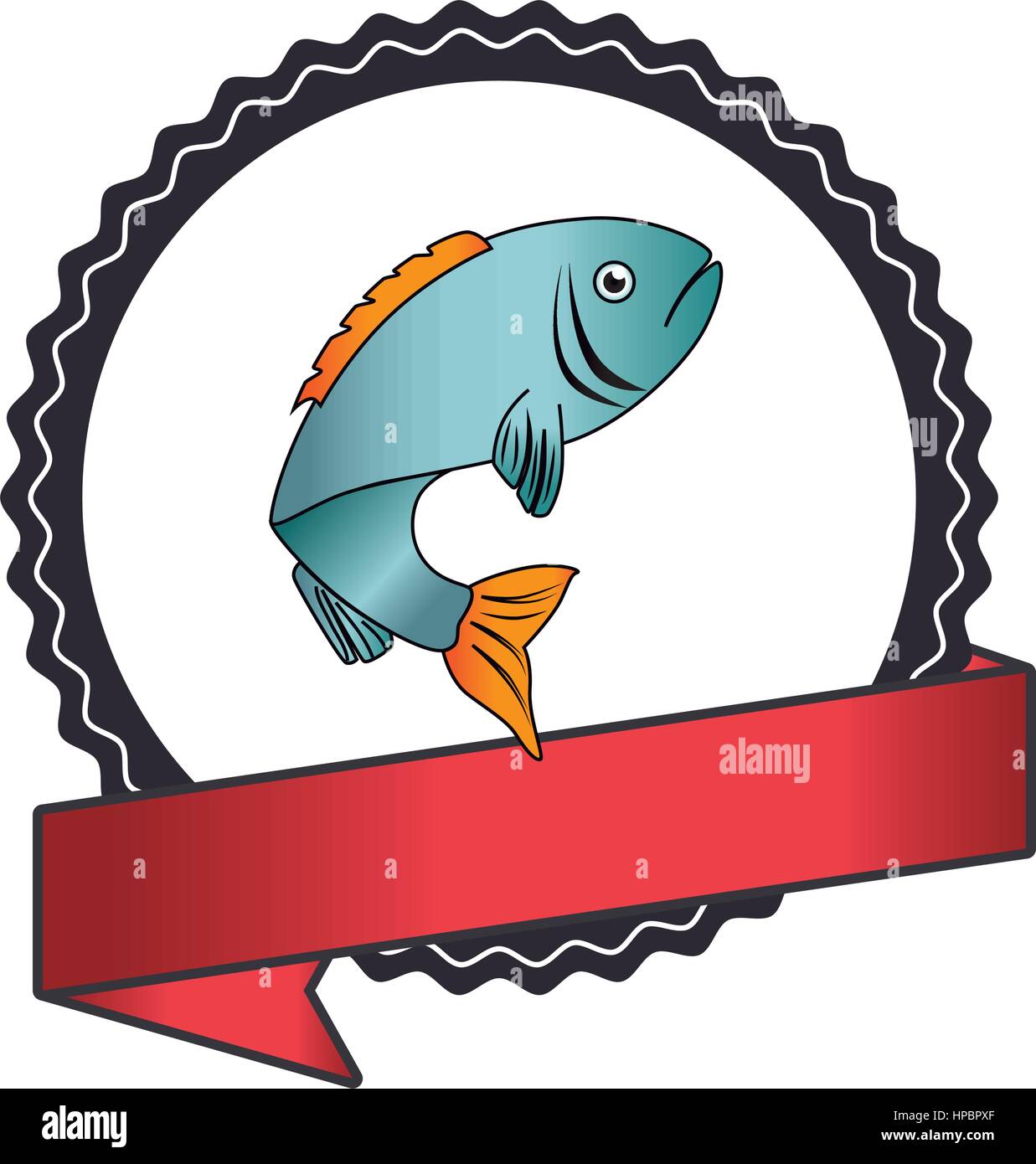 sea fish emblem icon vector illustration design Stock Vector Image ...