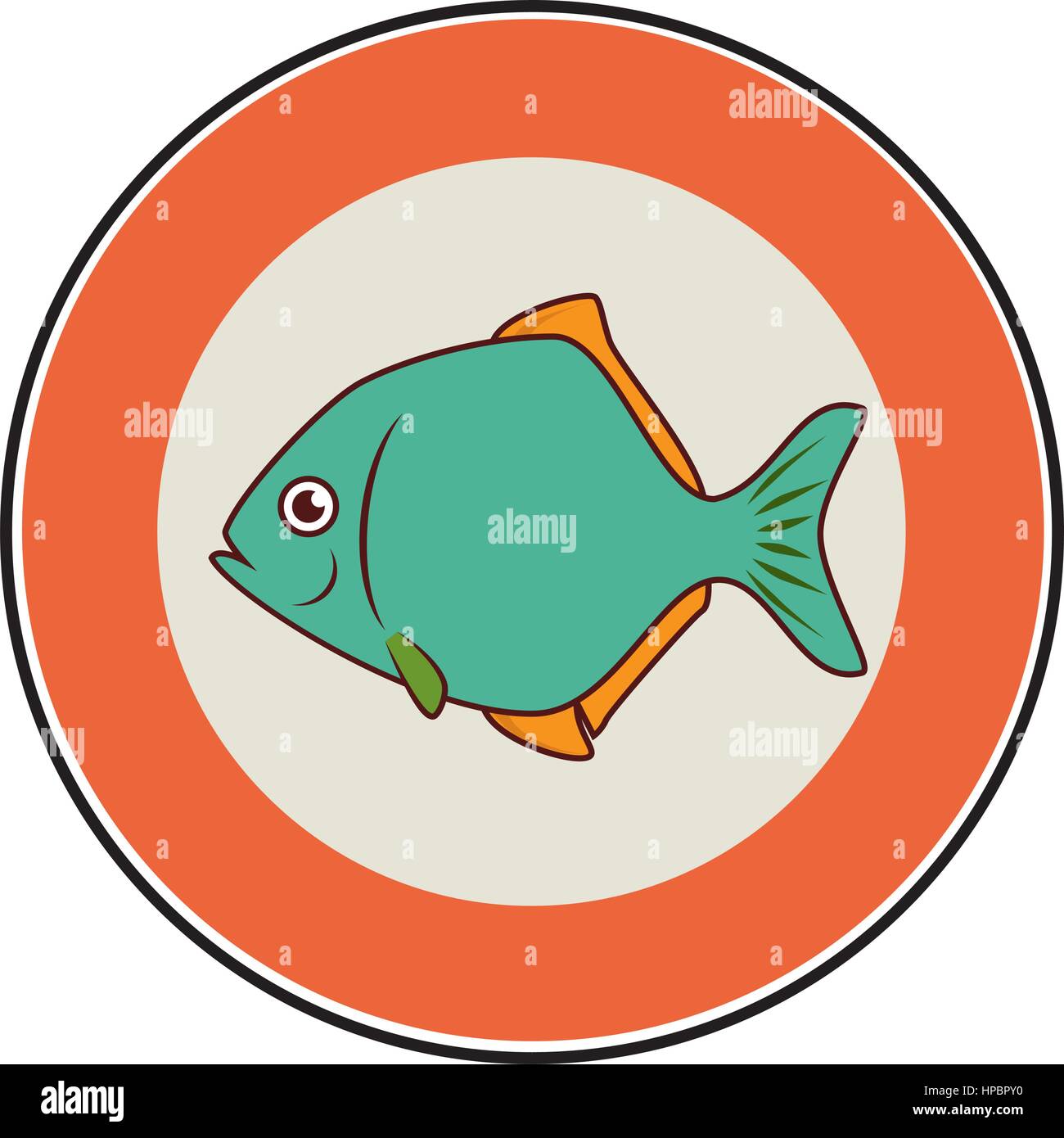 sea fish emblem icon vector illustration design Stock Vector Image ...