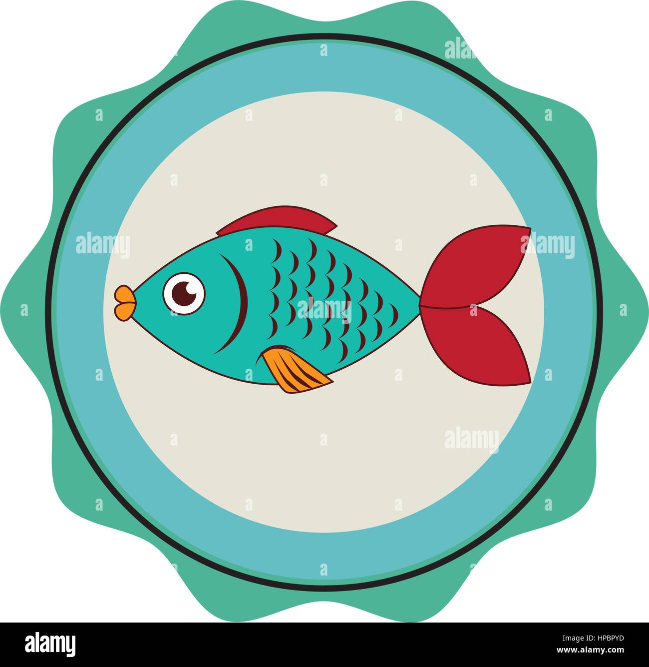 sea fish emblem icon vector illustration design Stock Vector Image ...