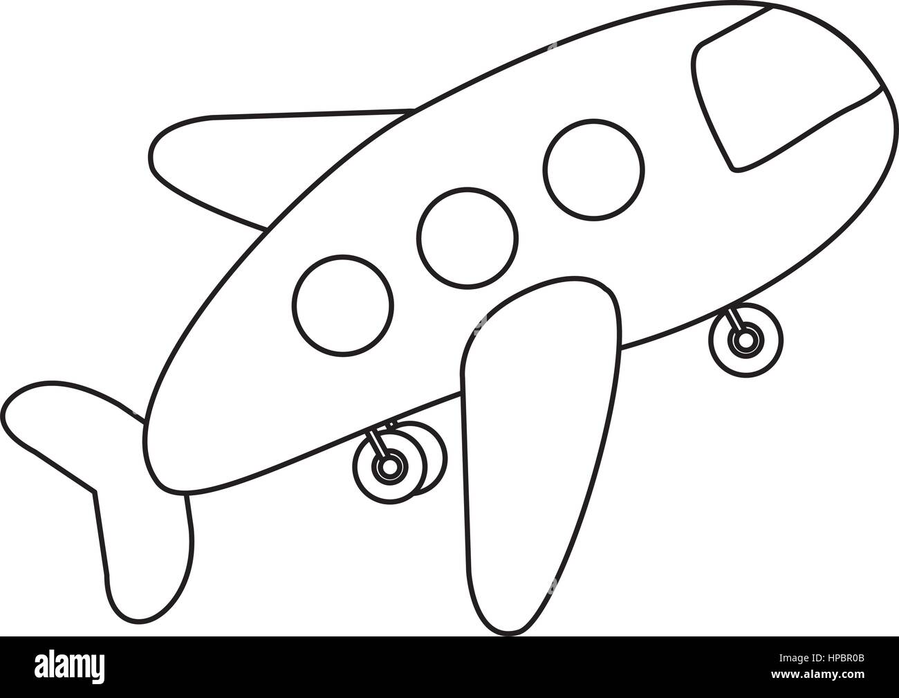 contour toy airplane fly icon Stock Vector Image & Art - Alamy
