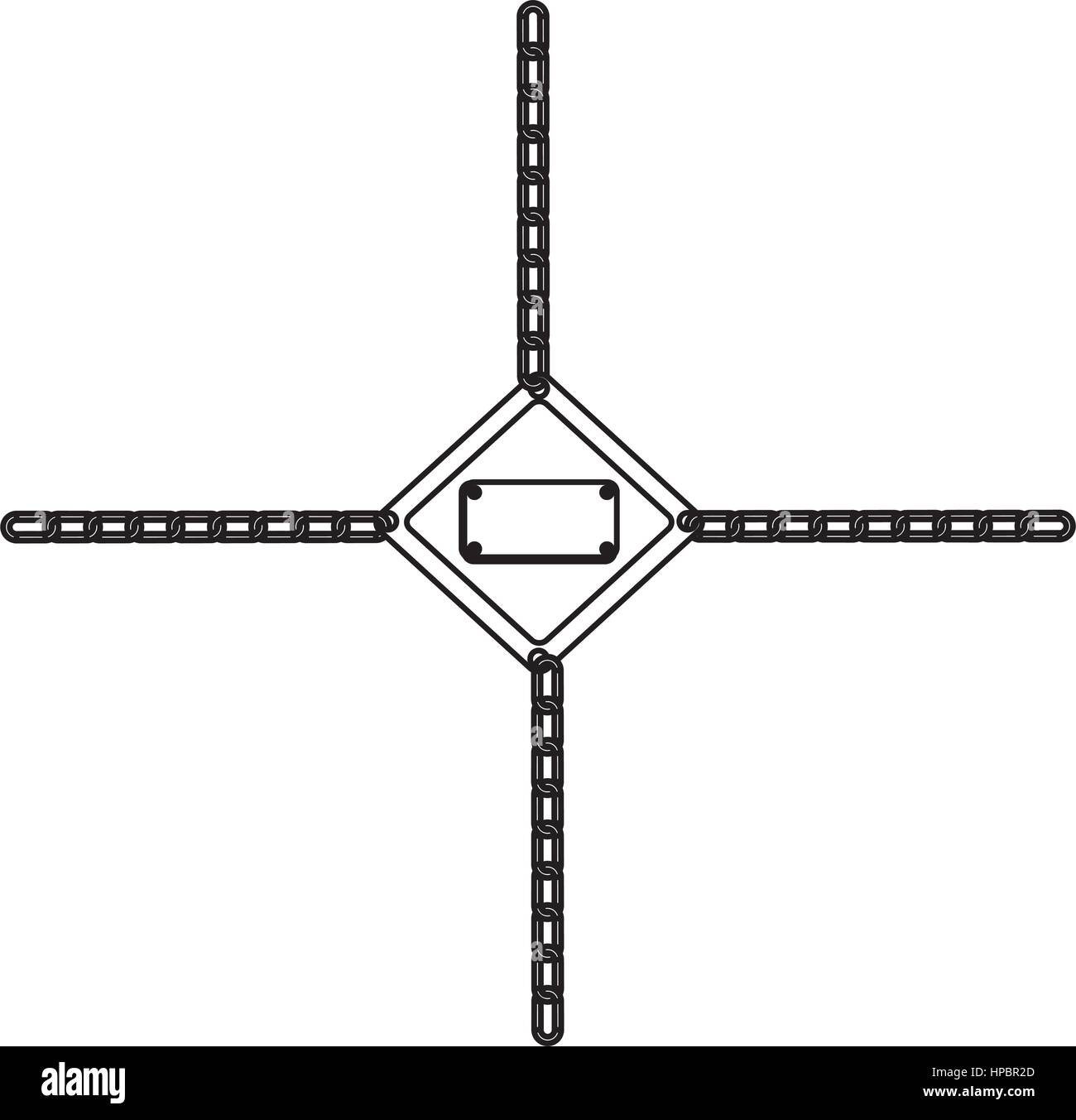 contour tools blank warnings with chains icon Stock Vector Image & Art ...