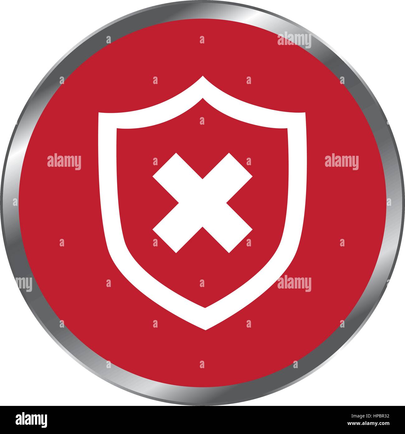 shield with x isolated icon vector illustration design Stock Vector ...