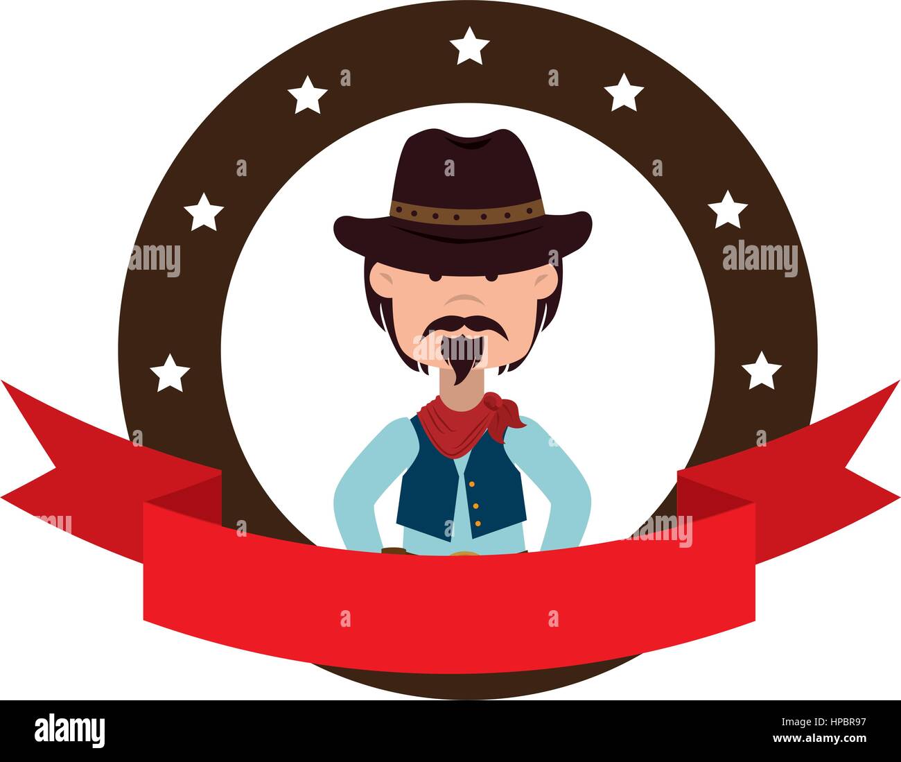cowboy character wild west icon vector illustration design Stock Vector ...
