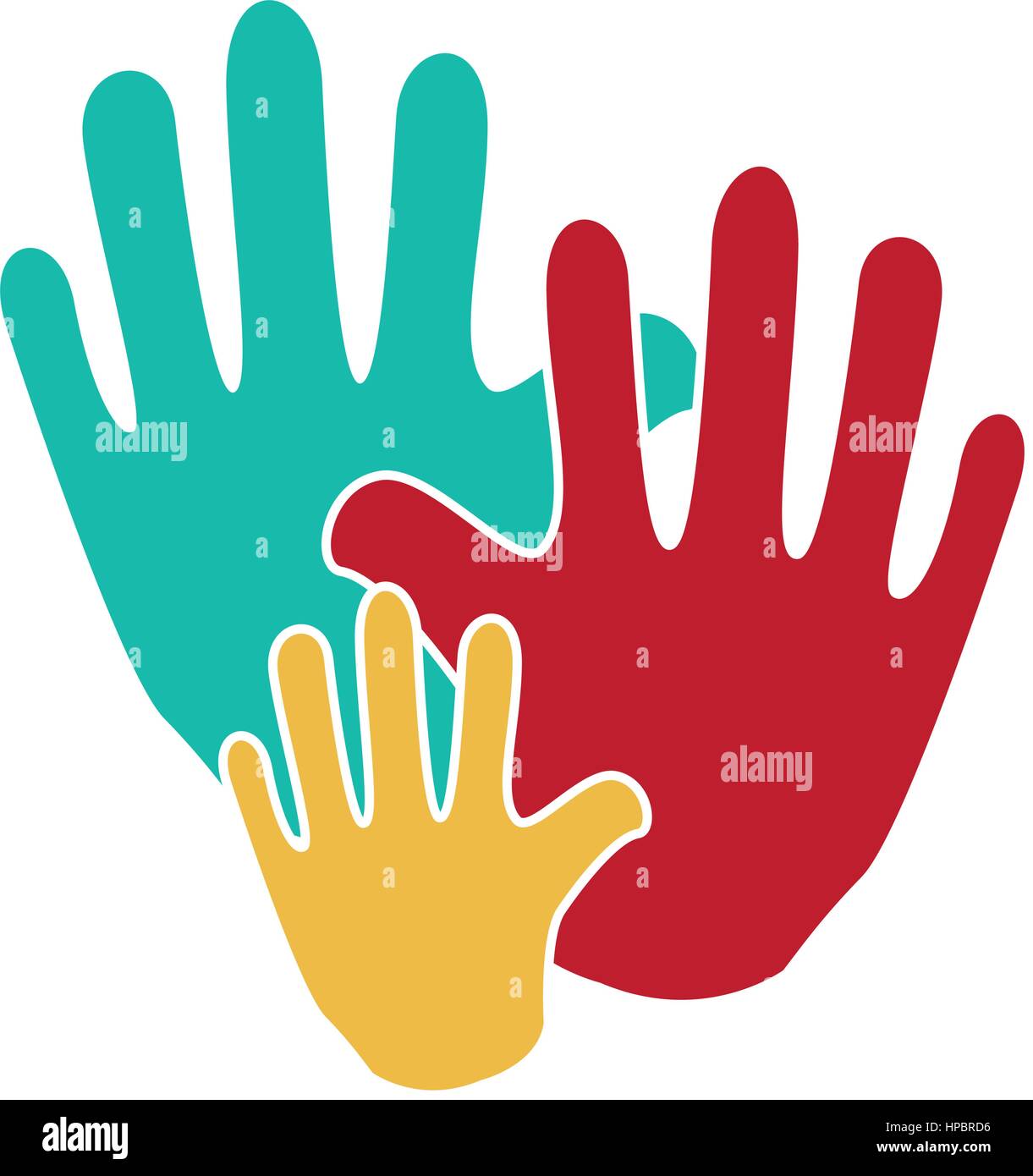 Hand human silhouette colors community hi-res stock photography and ...