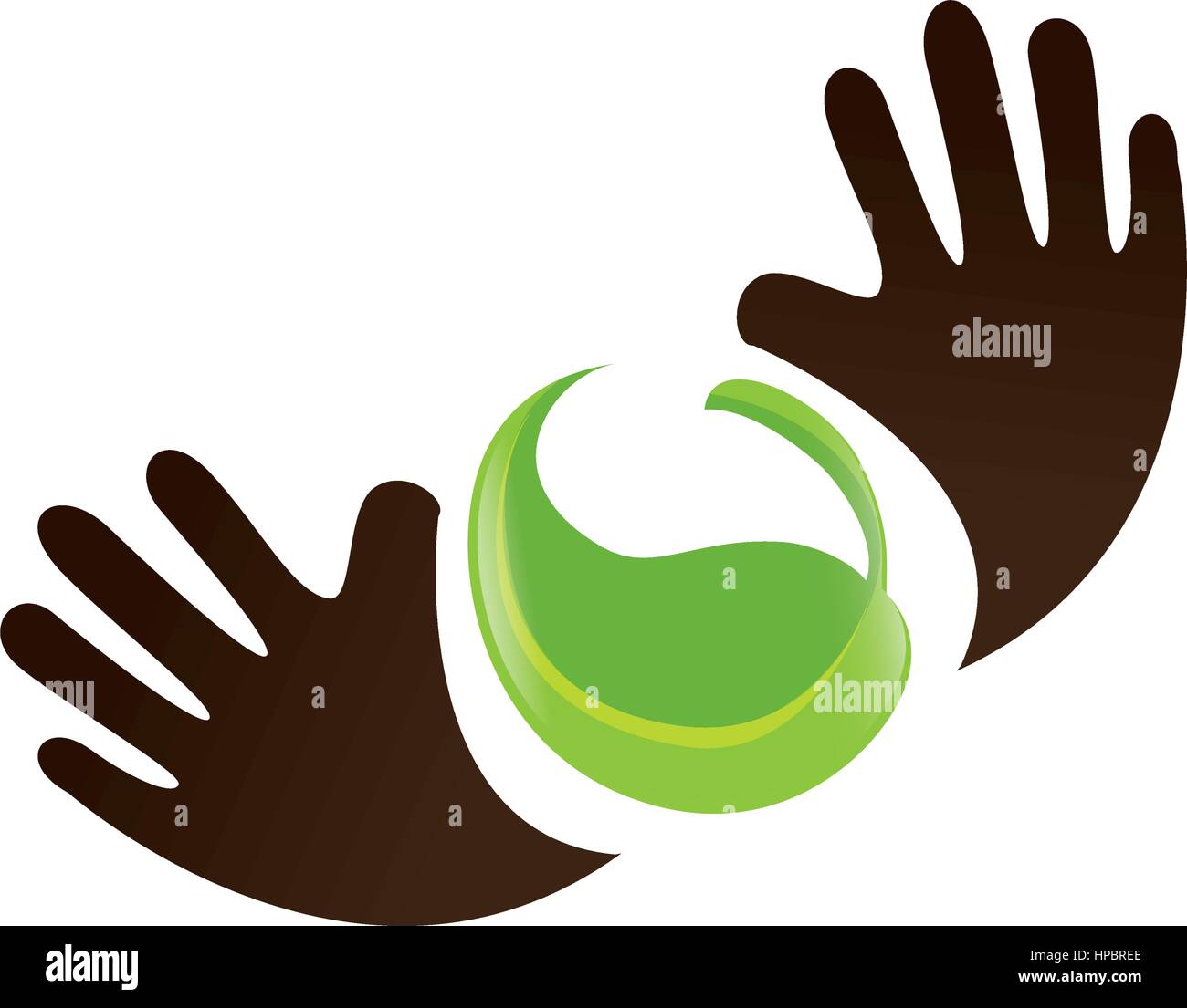 hands human with leafs plant ecology symbol vector illustration design ...