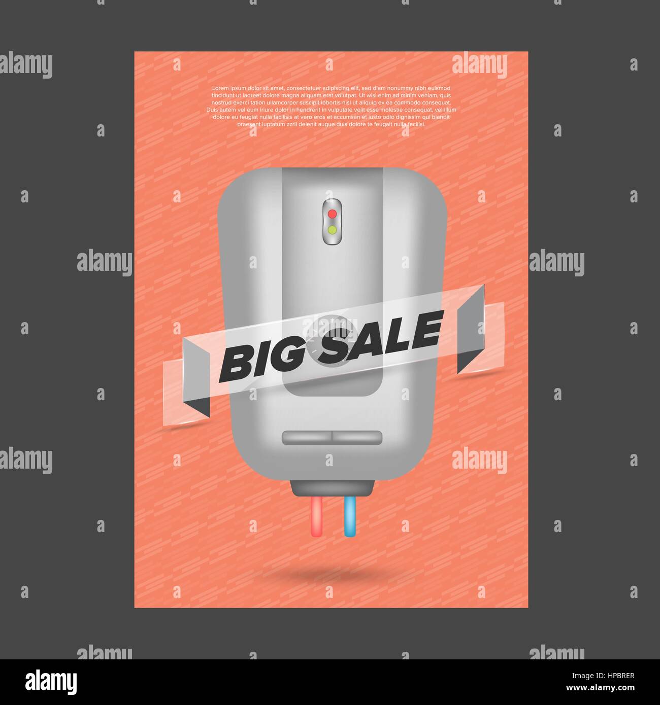 Big Sale banner electronic theme with water heater and blue background ...