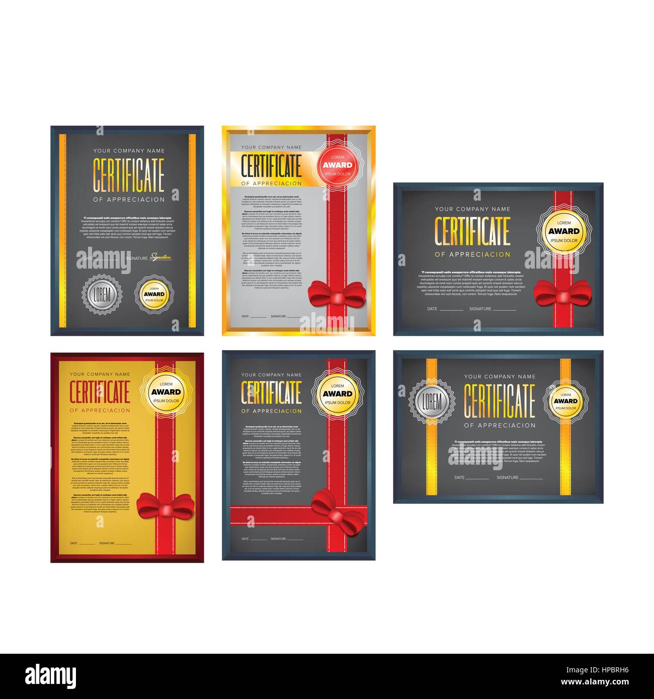 Elegant red certificate achievement Cut Out Stock Images & Pictures - Alamy