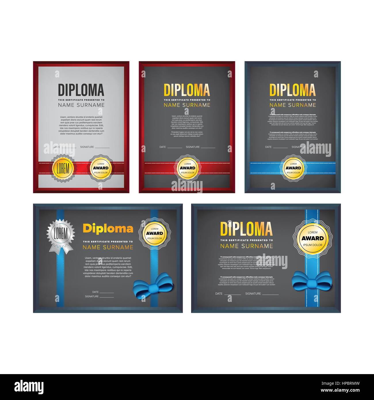 Graduation frame diploma template Cut Out Stock Images & Pictures - Alamy