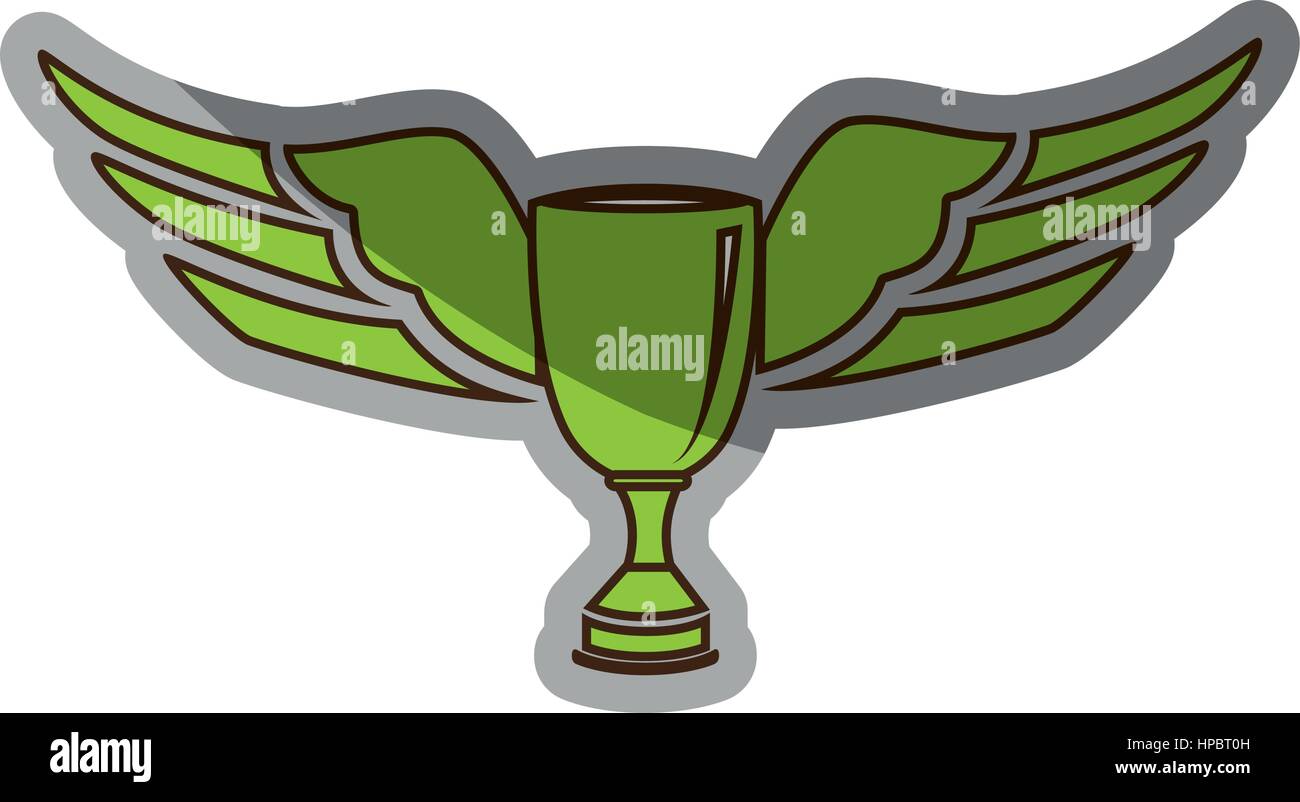 trophy winner with wings isolated icon Stock Vector Image & Art - Alamy