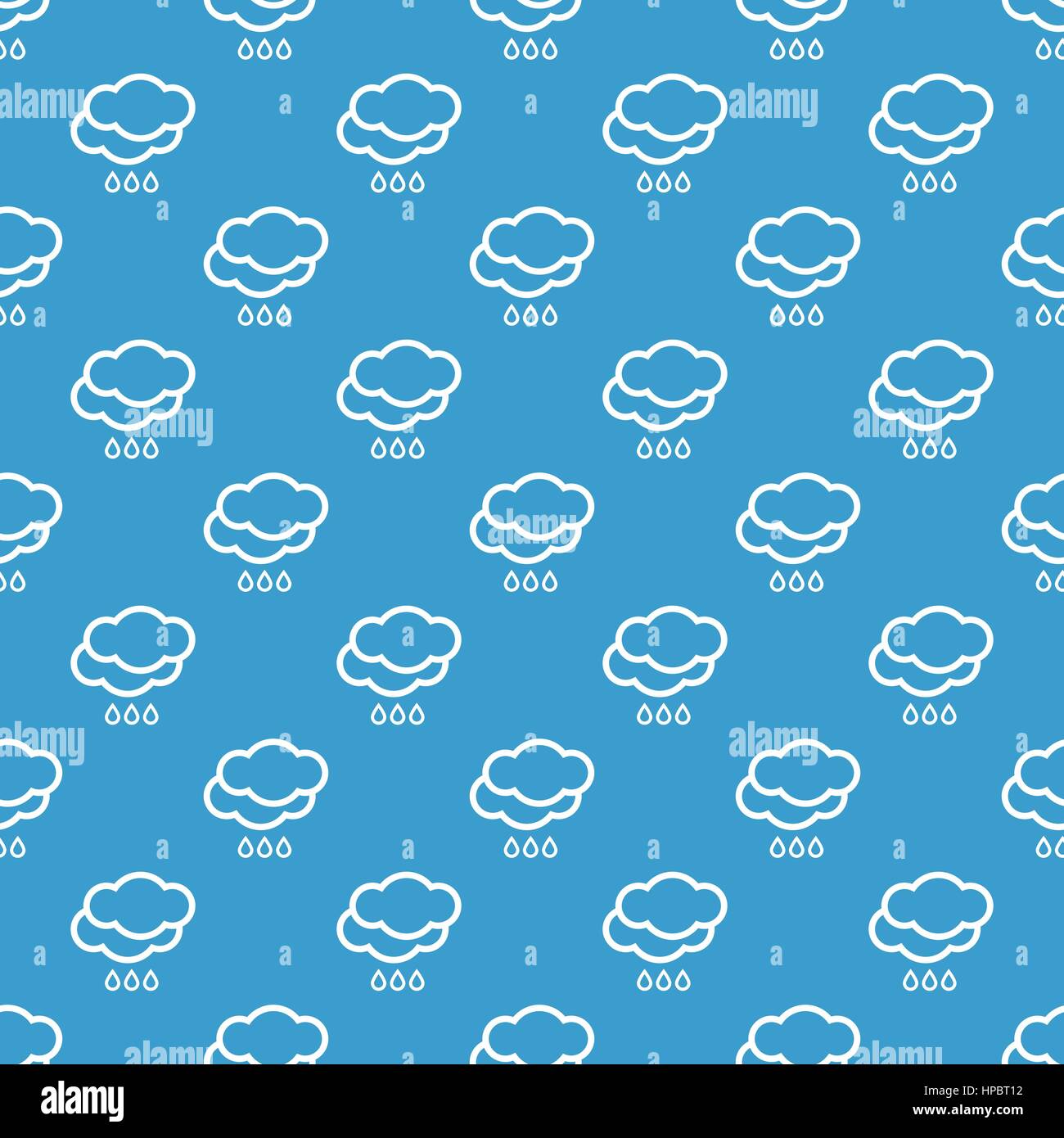 Weather seamless pattern with clouds on a blue background Stock Vector Image & Art - Alamy