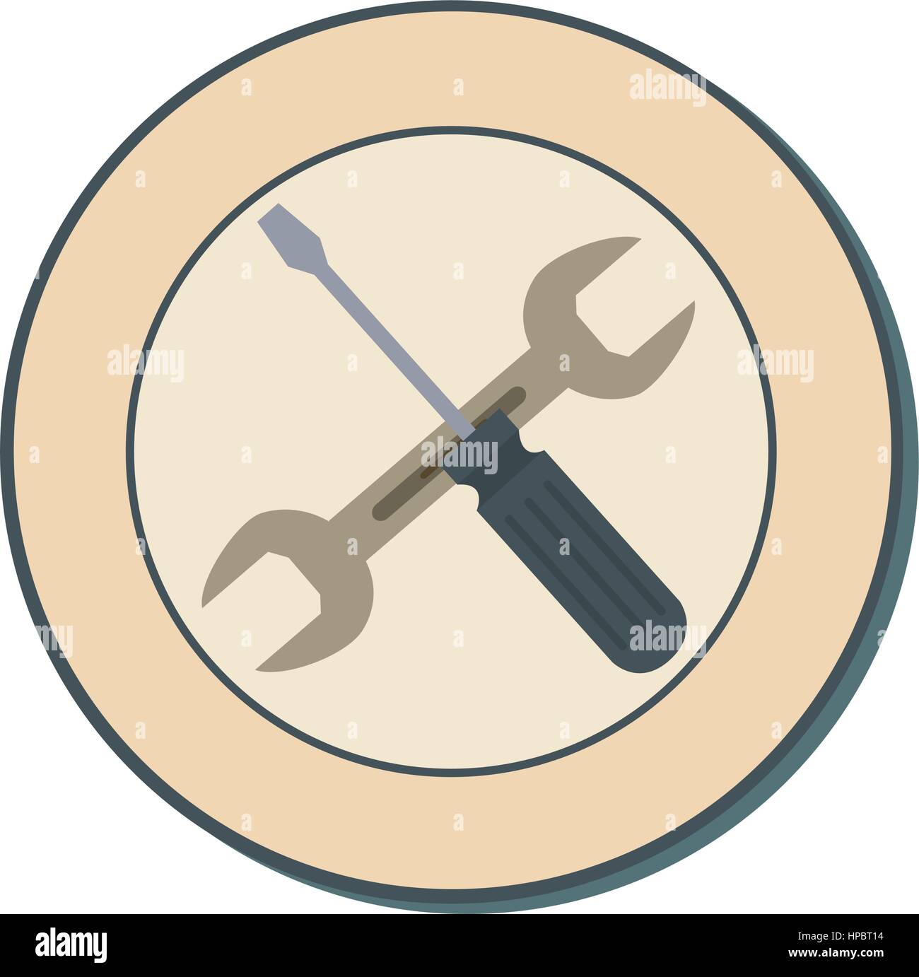Screwdriver adjustable spanner isolated Stock Vector Images - Alamy