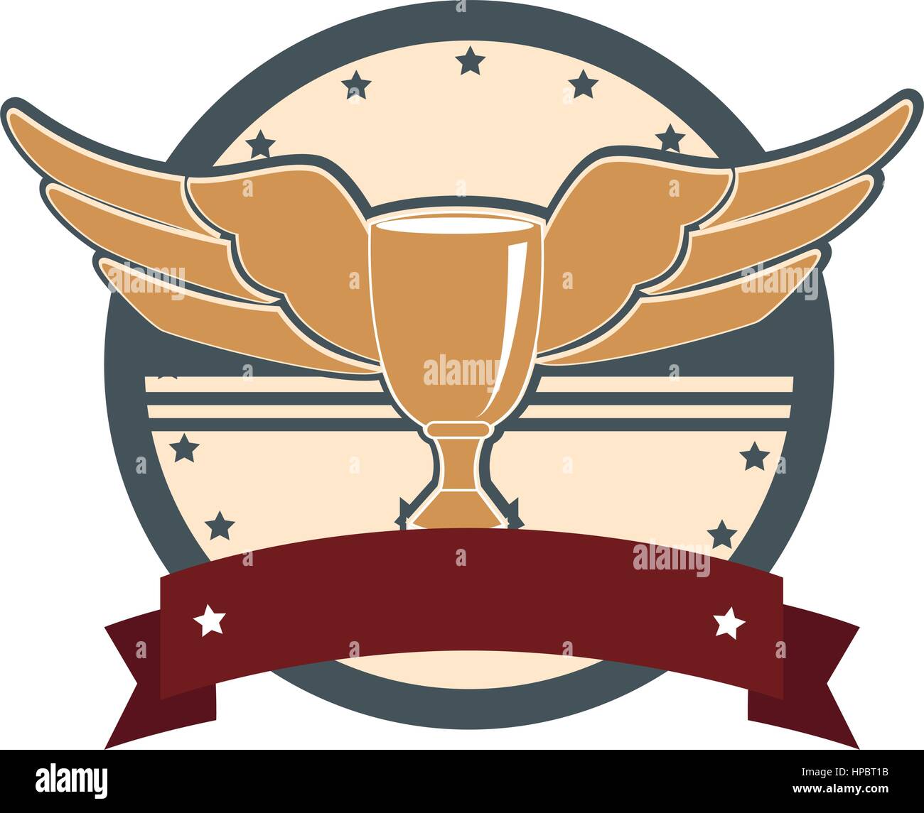 trophy winner with wings isolated icon Stock Vector Image & Art - Alamy