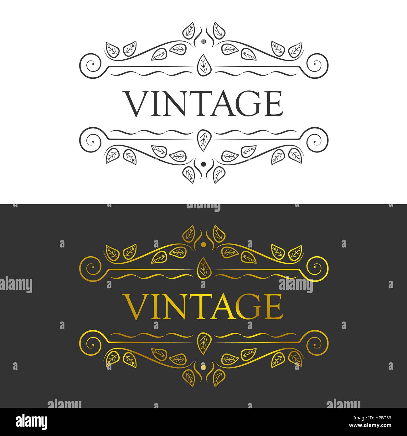 Vintage vector vignette set Stock Vector Image & Art - Alamy