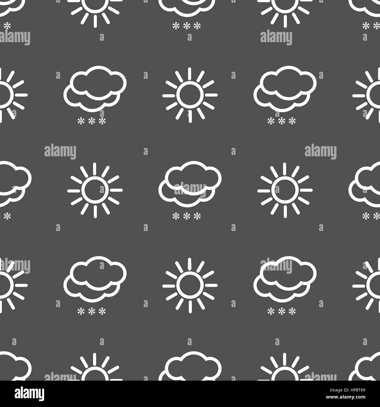 Weather seamless pattern with clouds on a black background Stock Vector ...
