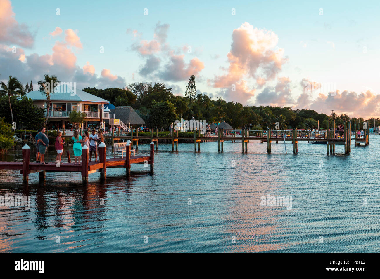 Florida Upper Key Largo Florida Keys,waterfront,docks,sunset,Buttonwood ...