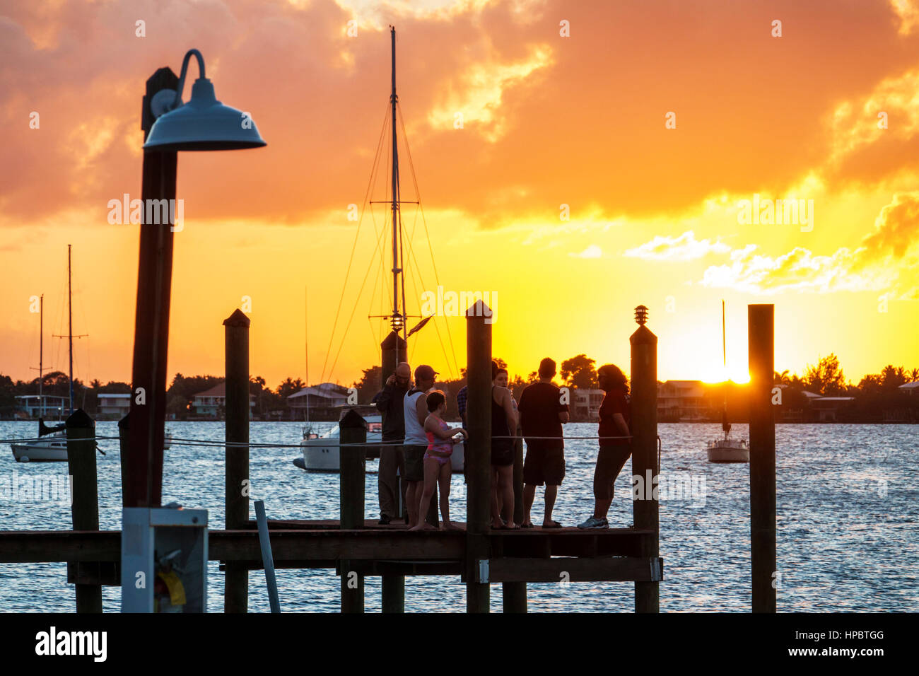 Florida Upper Key Largo Florida Keys,waterfront,piers,sunset,Buttonwood ...