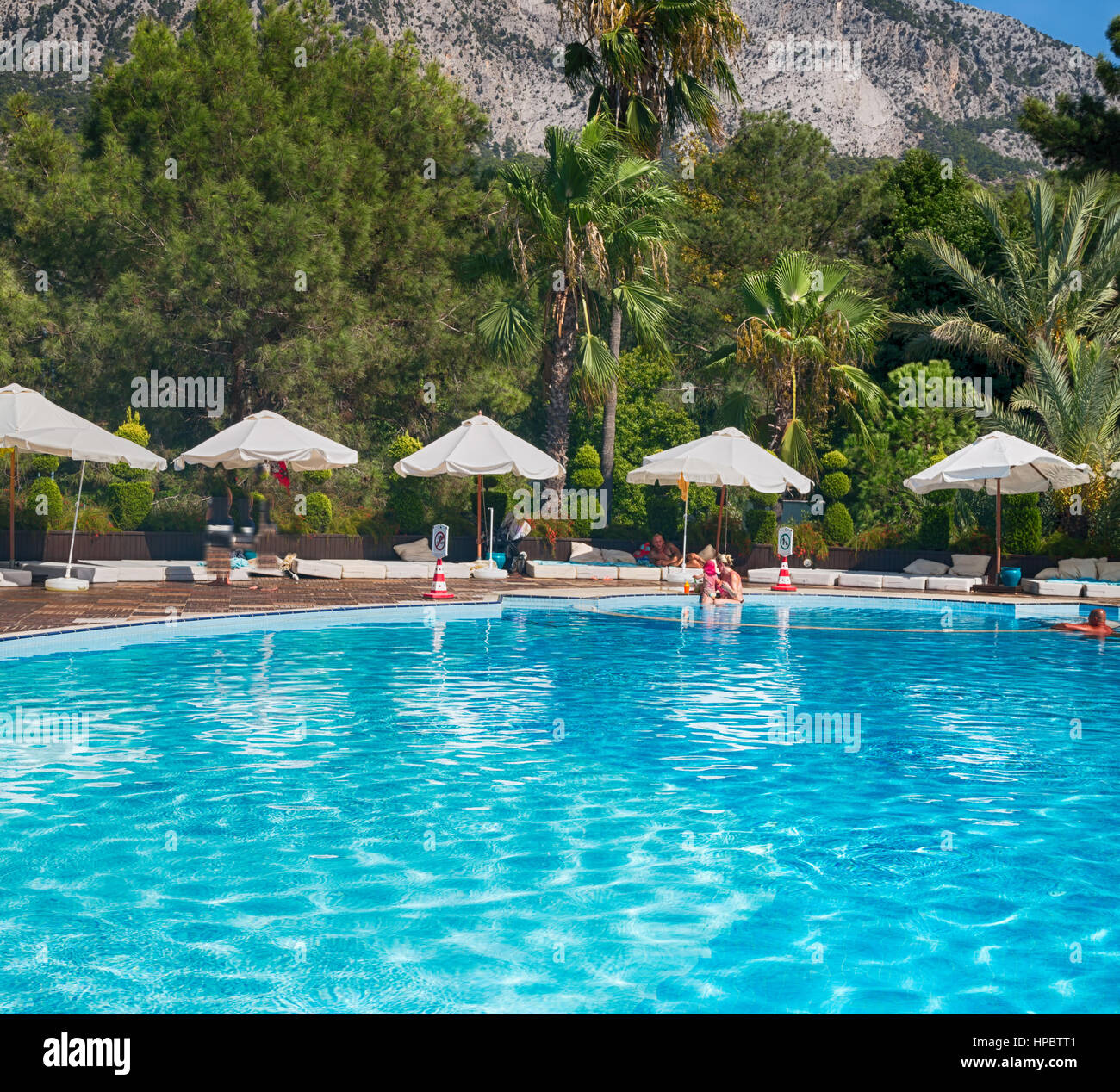 blur in turkey resort pool luxury vacation and background mountain ...