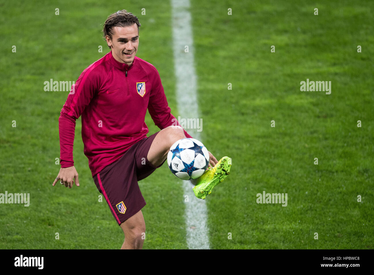 Leverkusen, Germany. 20th Feb, 2017. Antoine Griezmann in action during ...