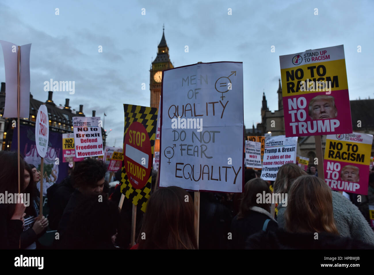 Parliament Square, London, UK. 20th February 2017. People from the Stop ...