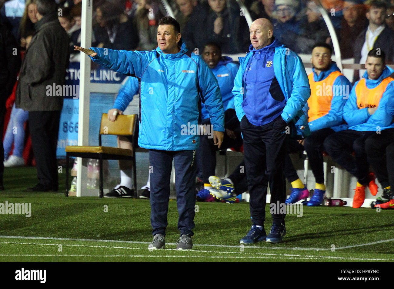 Sutton, UK. 20th Feb, 2017. Sutton United Manager Paul Doswell during ...