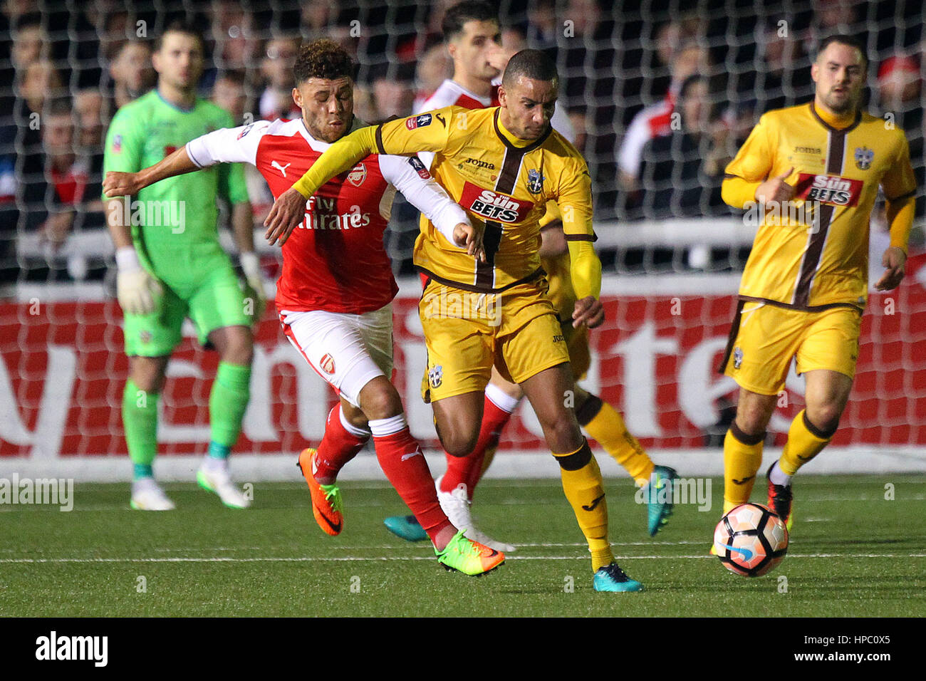 Sutton, UK. 20th Feb, 2017. Alex Oxlade-Chamberlain of Arsenal and ...