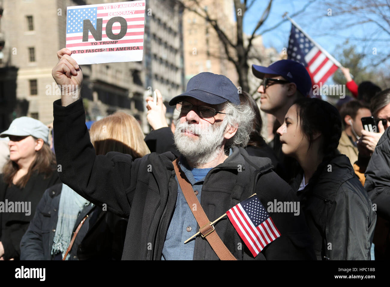 New York, USA. 20th Feb, 2017. People take part in the "Not My ...