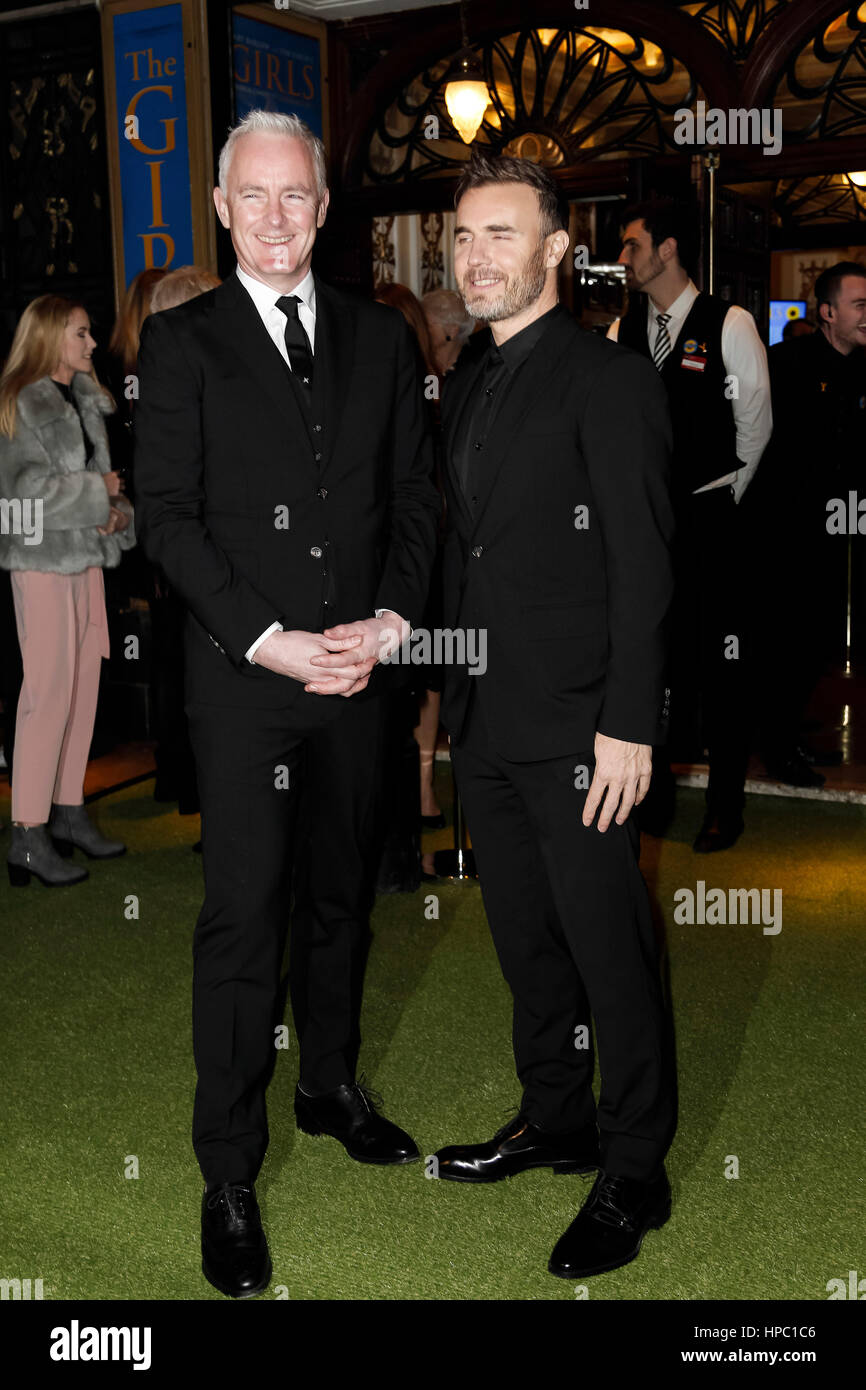 London, UK. 20th February, 2017. Tim Firth and Gary Barlow attends the ...