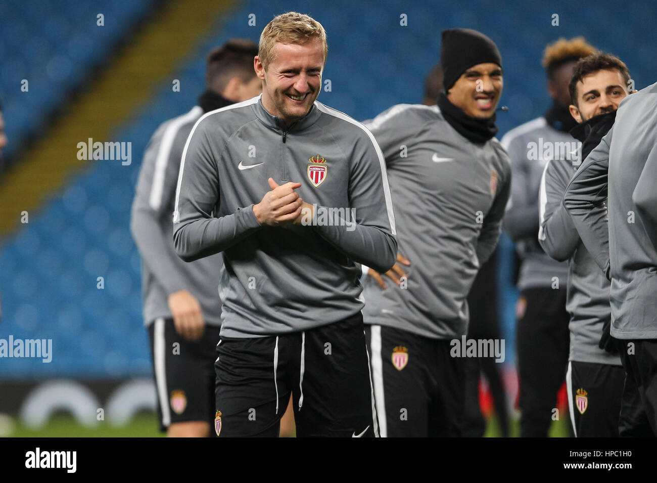 Manchester, UK. 20th Feb, 2017. Kamil Glik of Monaco during training ...