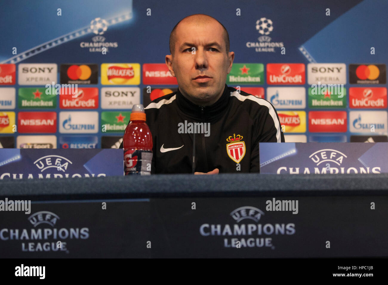 Manchester, UK. 20th Feb, 2017. Monaco Manager Leonardo Jardim during a ...
