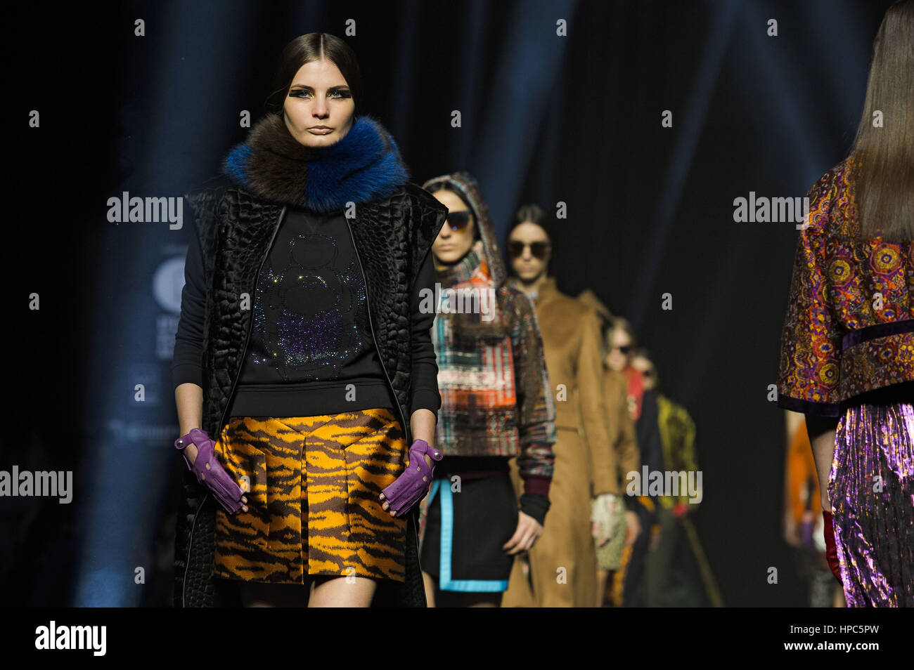 Madrid, Spanien. 20th Feb, 2017. Models during the Alvarno Fashion Show ...