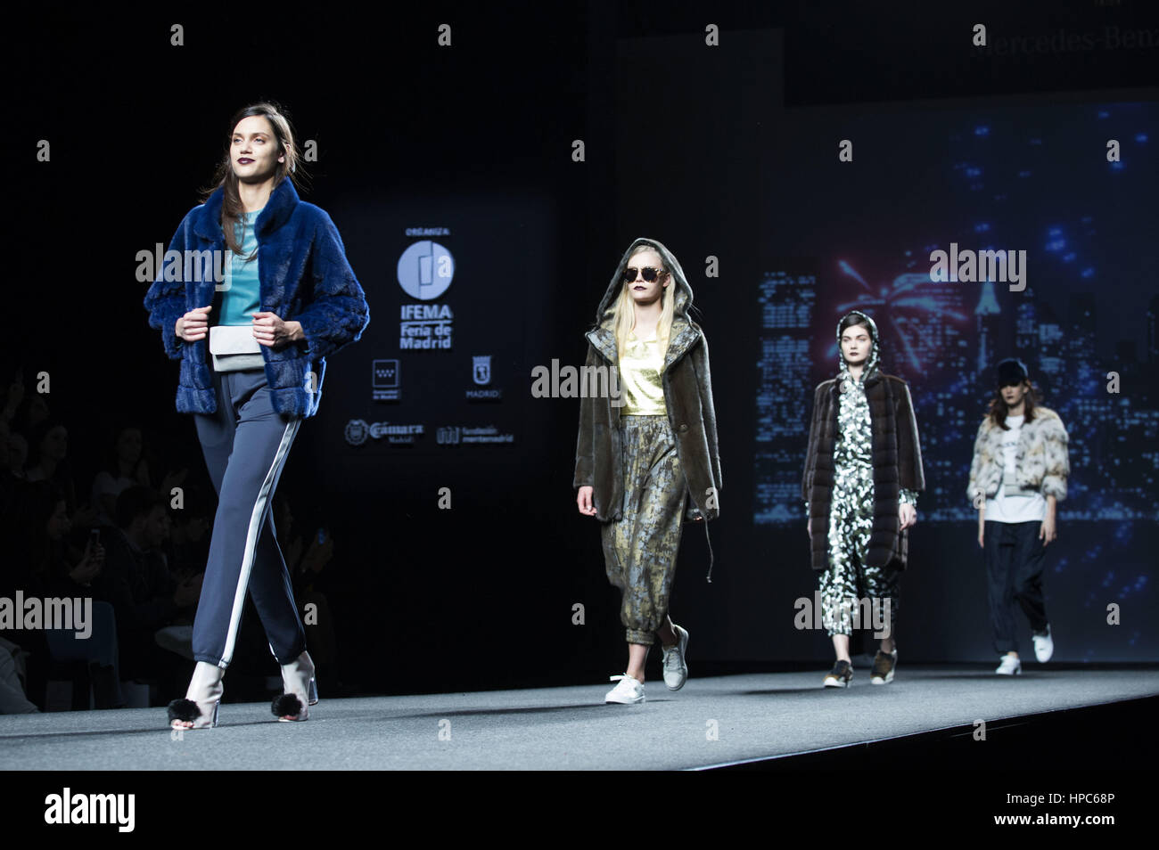 Madrid, Spain. 20th Feb, 2017. Models during the Jesus Lorenzo Fashion ...