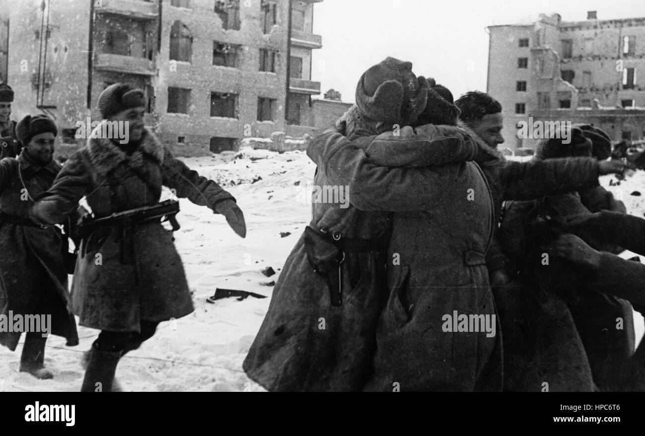 Two fronts of the Red Army are happy to meet in Stalingrad, Soviet ...