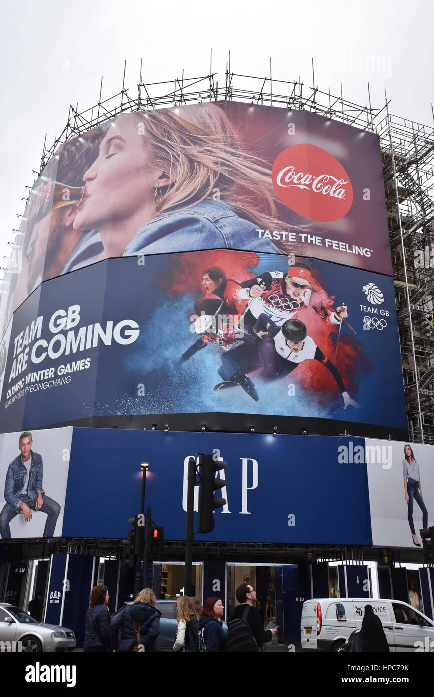 Piccadilly Circus, London, UK. 21st February 2017. Leicester Square ...