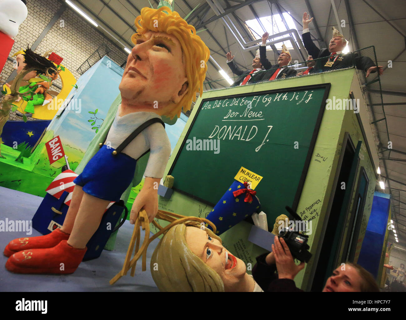 Cologne, Germany. 21st Feb, 2017. A float showing US President Donald ...
