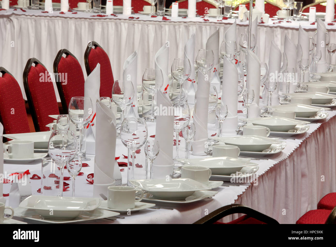 Table set for event party or wedding reception Stock Photo - Alamy