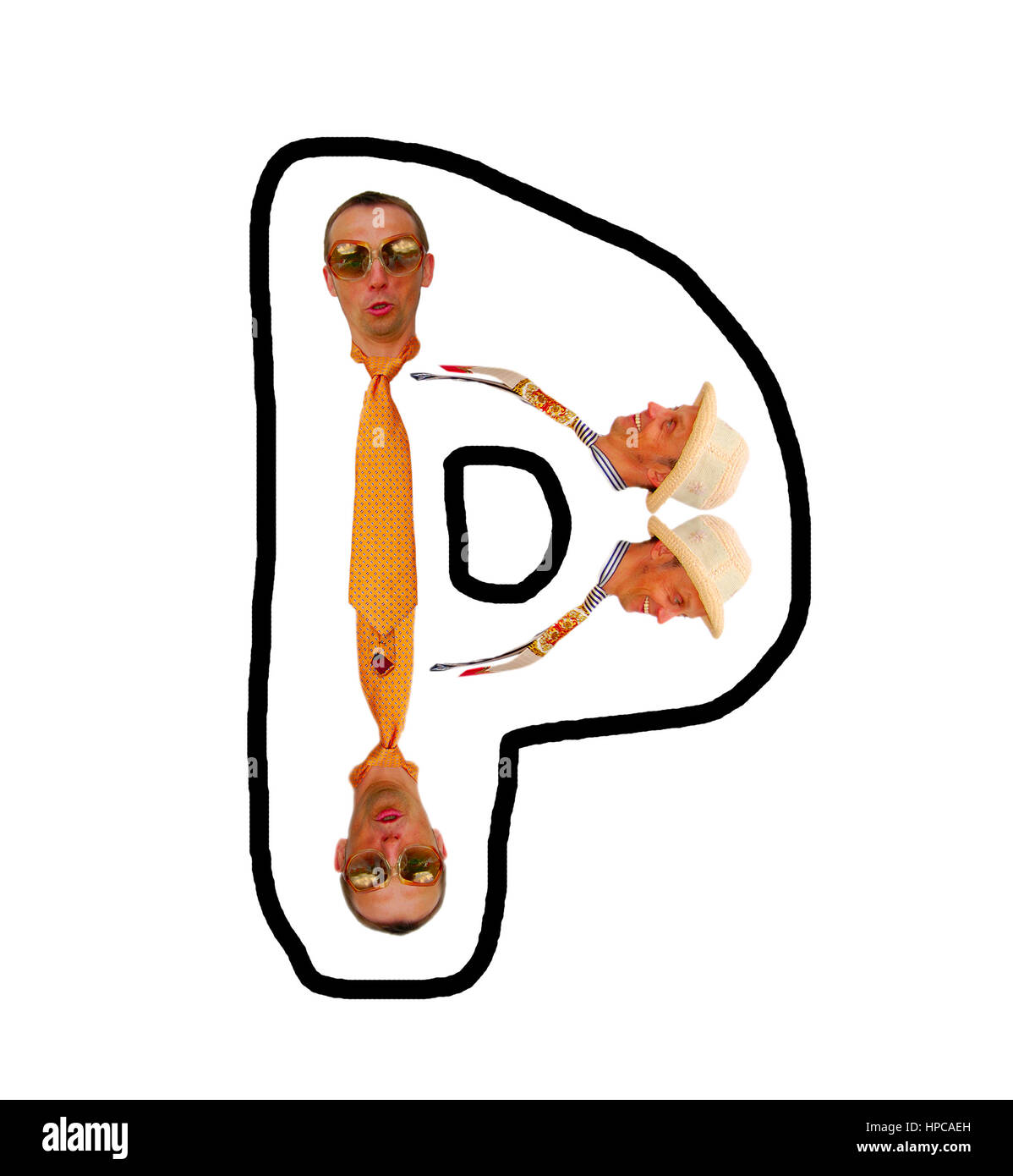 Letter P with fashionable man Stock Photo - Alamy