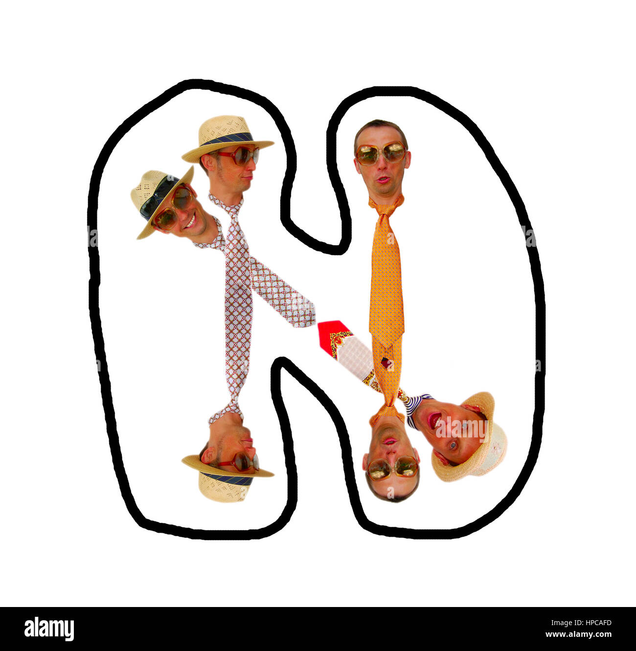 Letter N with fashionable man Stock Photo - Alamy