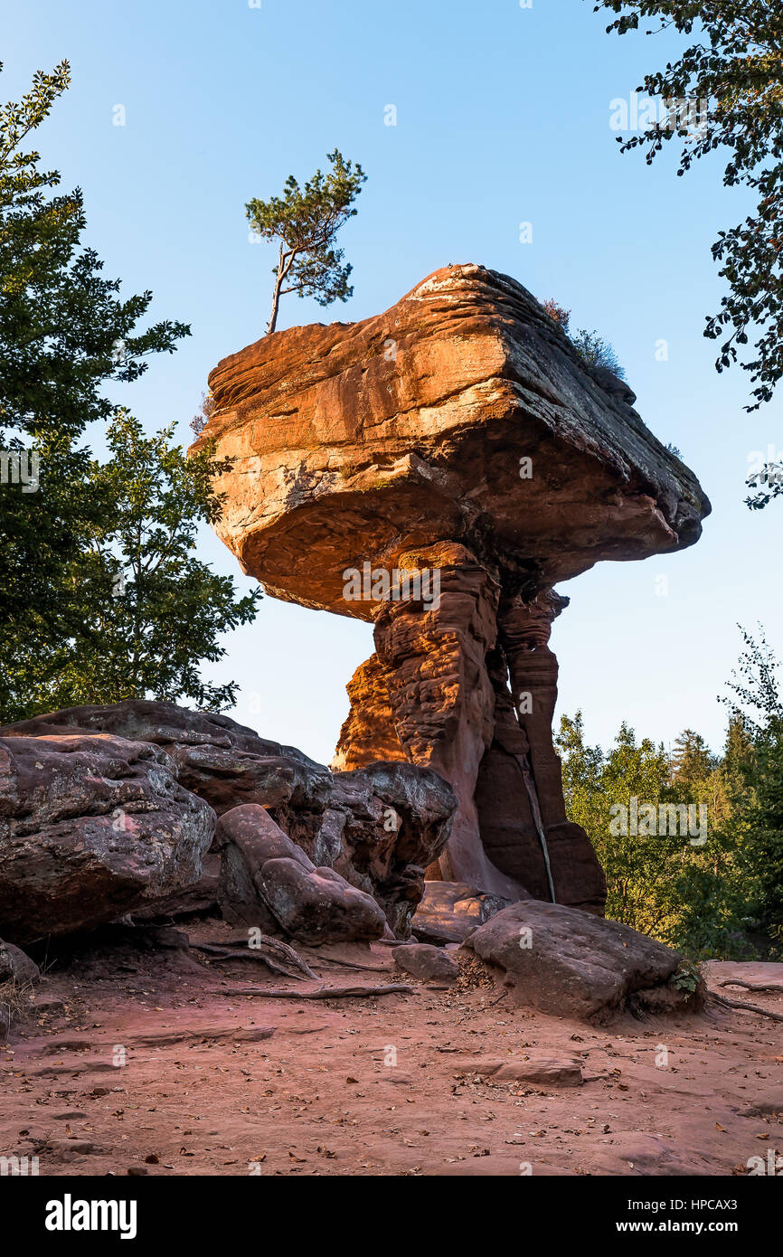 Near city Dahn the famous Devil's table can be visited Stock Photo - Alamy