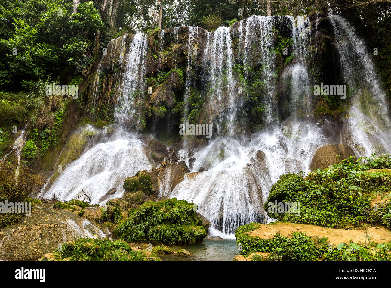 The famous waterfalls of El Nicho on Cuba Stock Photo - Alamy
