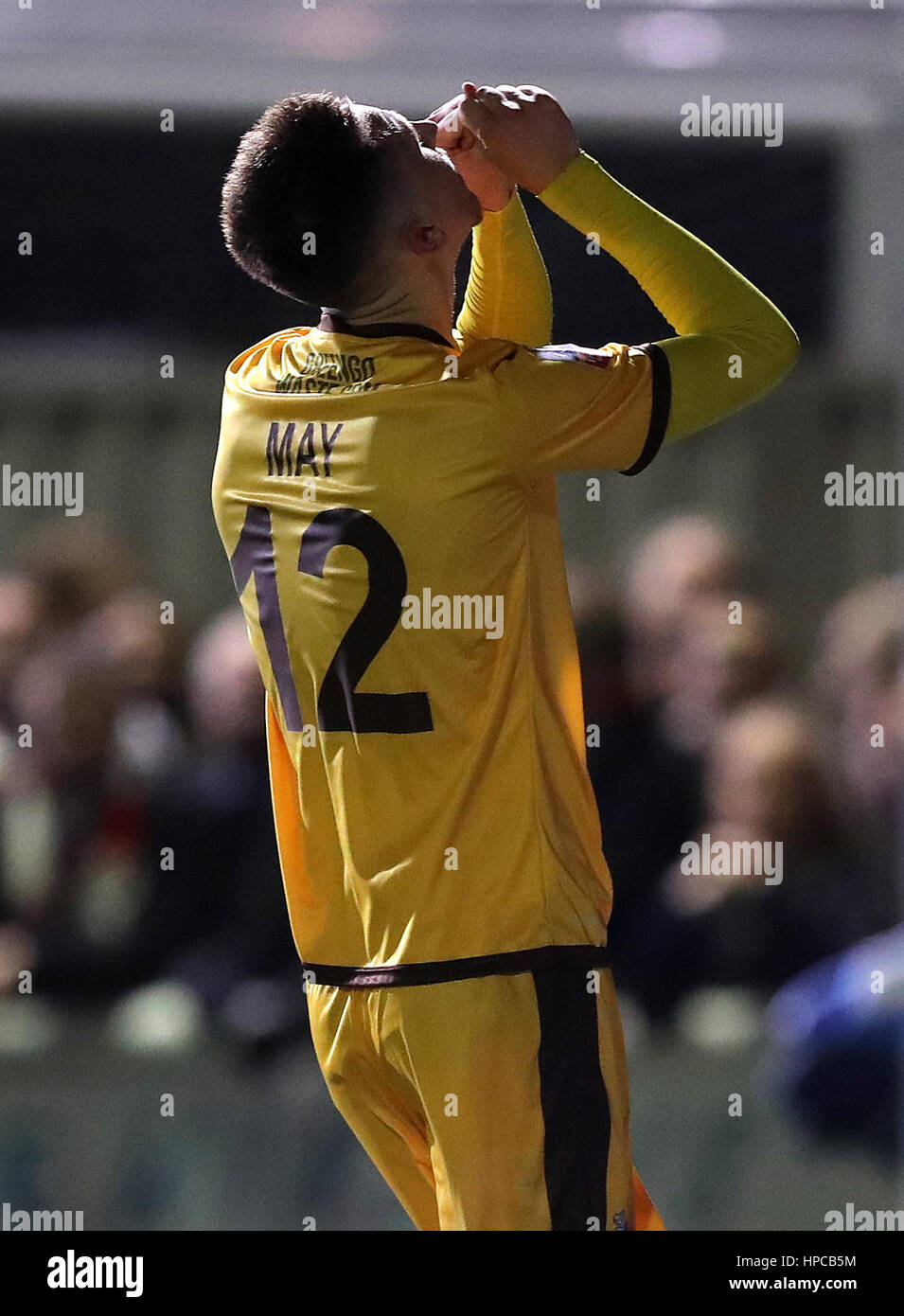 Sutton's Adam May rues a missed chance during the Emirates FA Cup ...