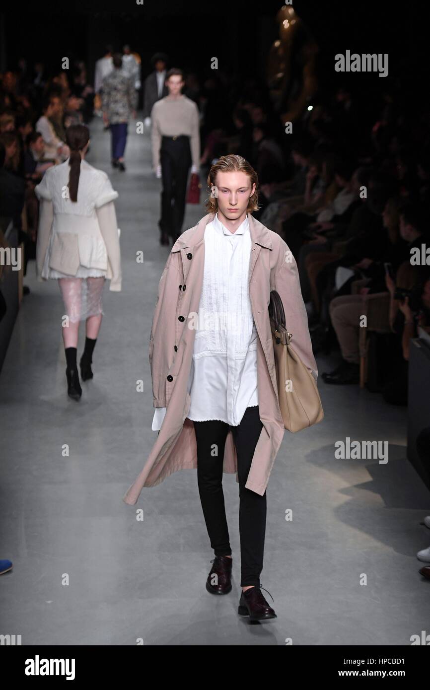 Models on the catwalk during the Burberry Autumn/Winter 2017 London ...