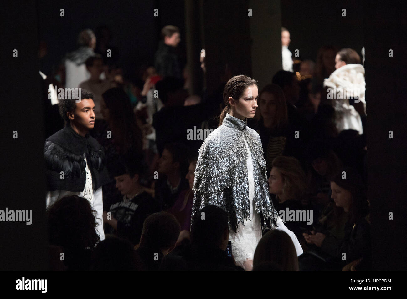Models on the catwalk during the Burberry Autumn/Winter 2017 London ...