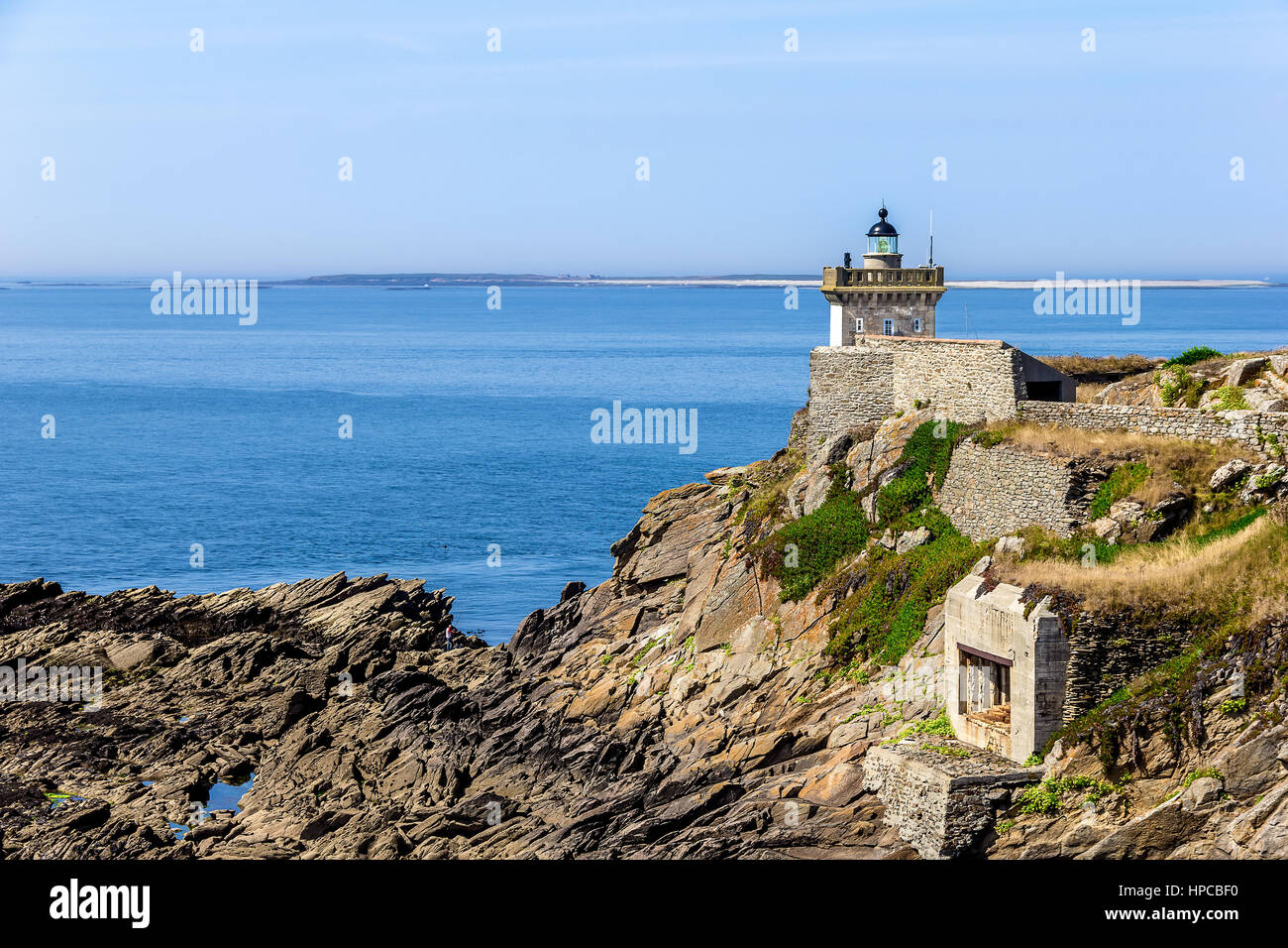 Lighthouse at the Point of Kermorvan Stock Photo - Alamy