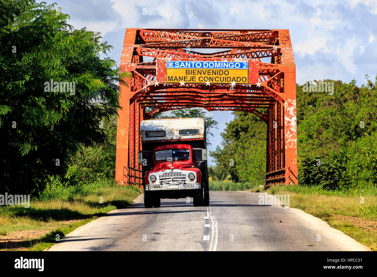 Oldtimer on a Street near Santo Domingo, Cuba Stock Photo - Alamy
