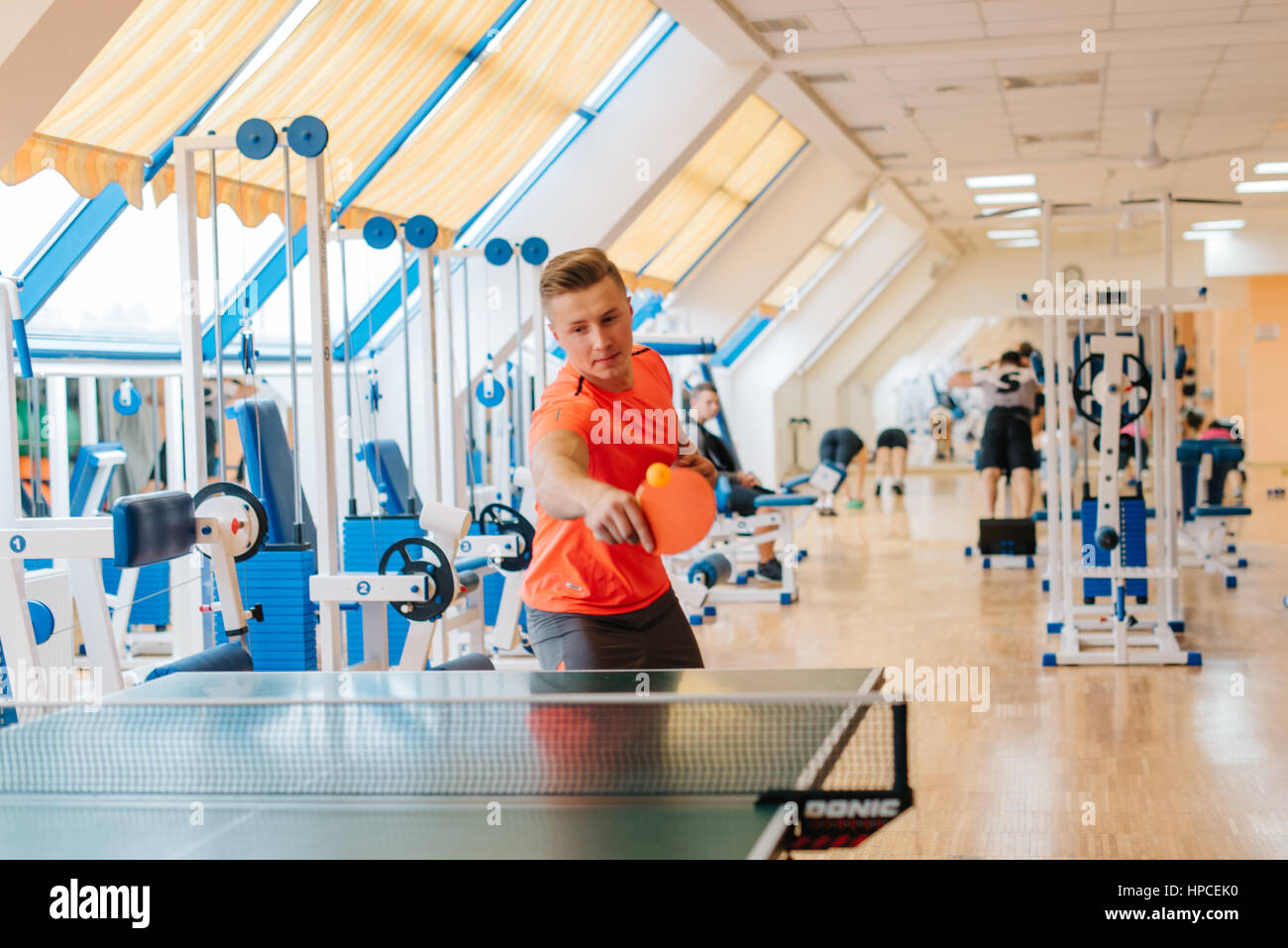 young man playing Table Tennis/Ping-Pong Stock Photo - Alamy