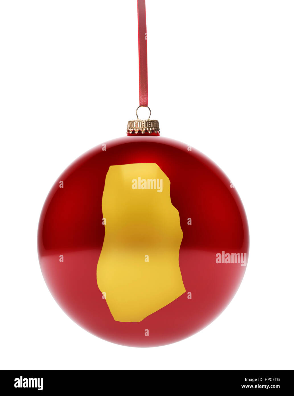 Glossy red bauble golden shape hi-res stock photography and images - Alamy