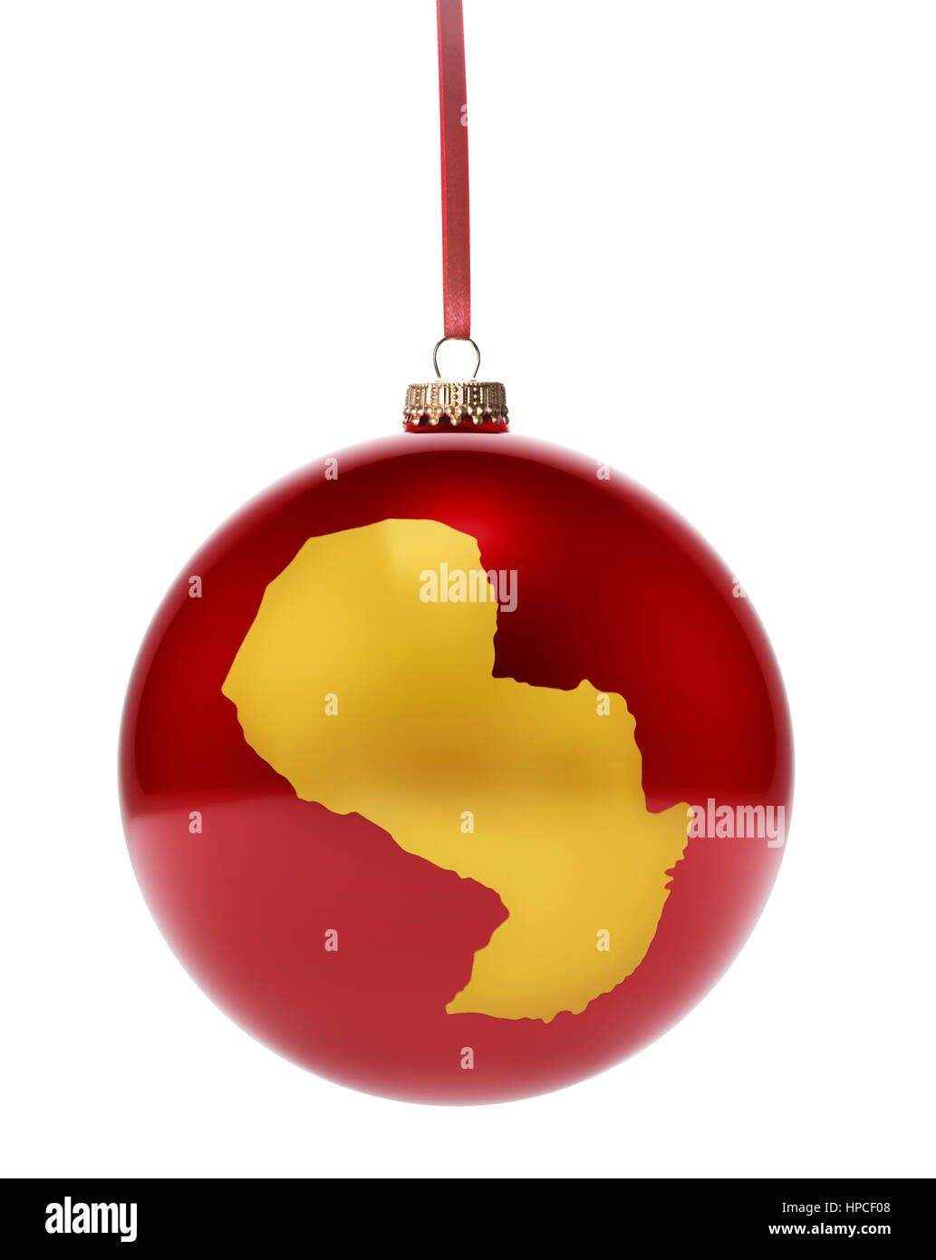 Glossy red bauble golden shape hi-res stock photography and images - Alamy