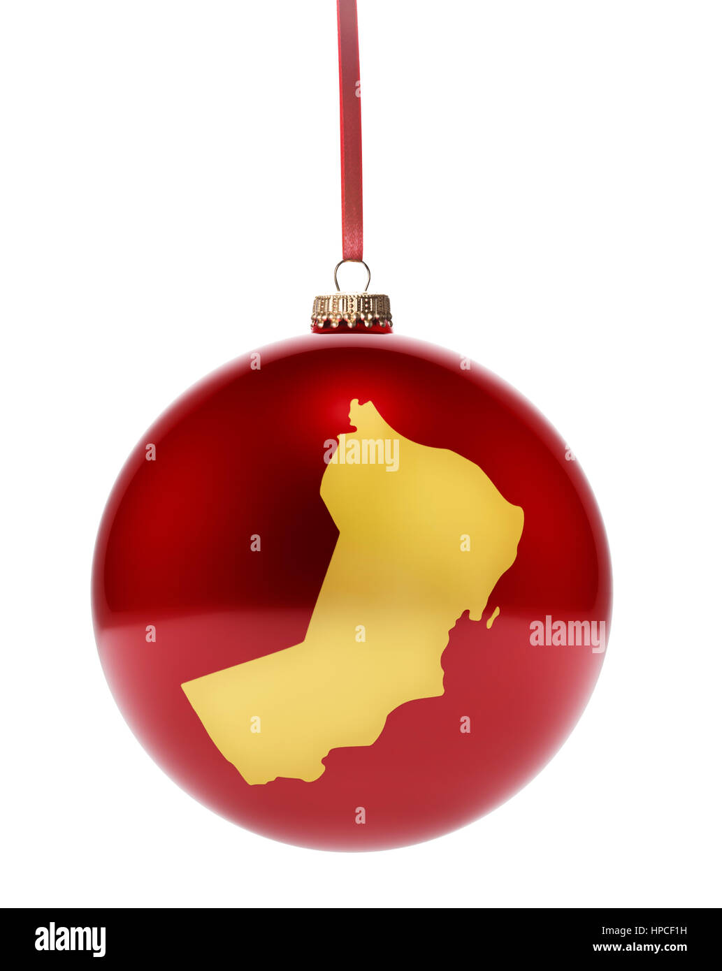 Glossy red bauble golden shape hi-res stock photography and images - Alamy
