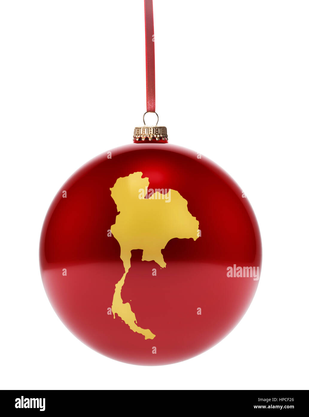 Glossy red bauble golden shape hi-res stock photography and images - Alamy