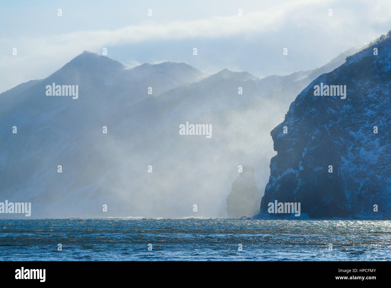 Sakhalin coastal mountains at sunset, Russia Stock Photo - Alamy